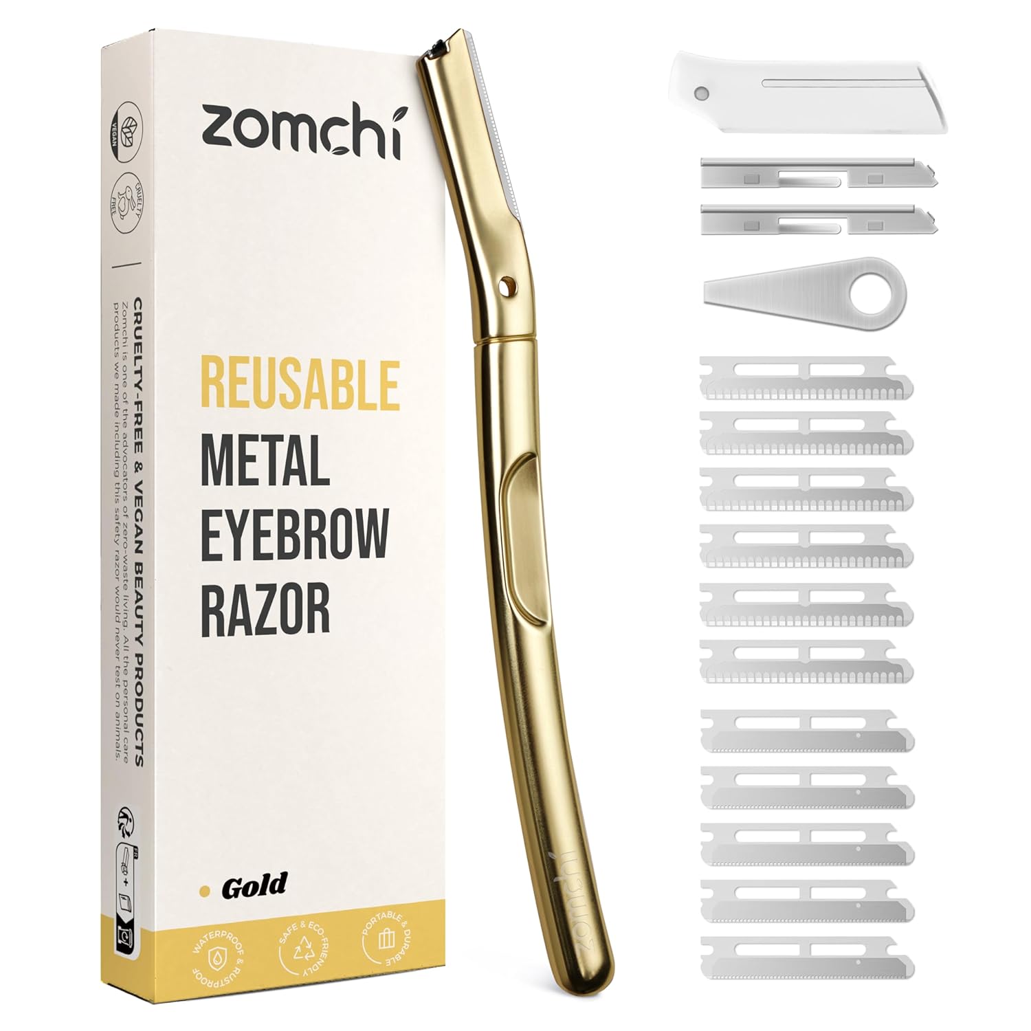 ZOMCHI Dermaplane Razor with 11 Blades for Women&Men, Eyebrow Trimmer ...
